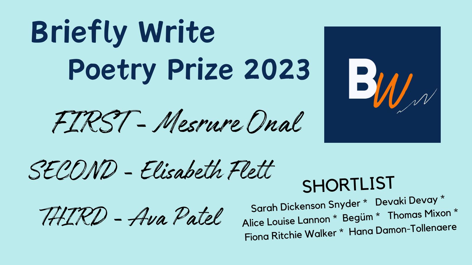 Briefly Write Poetry Prize 2023 – Results – Briefly Write